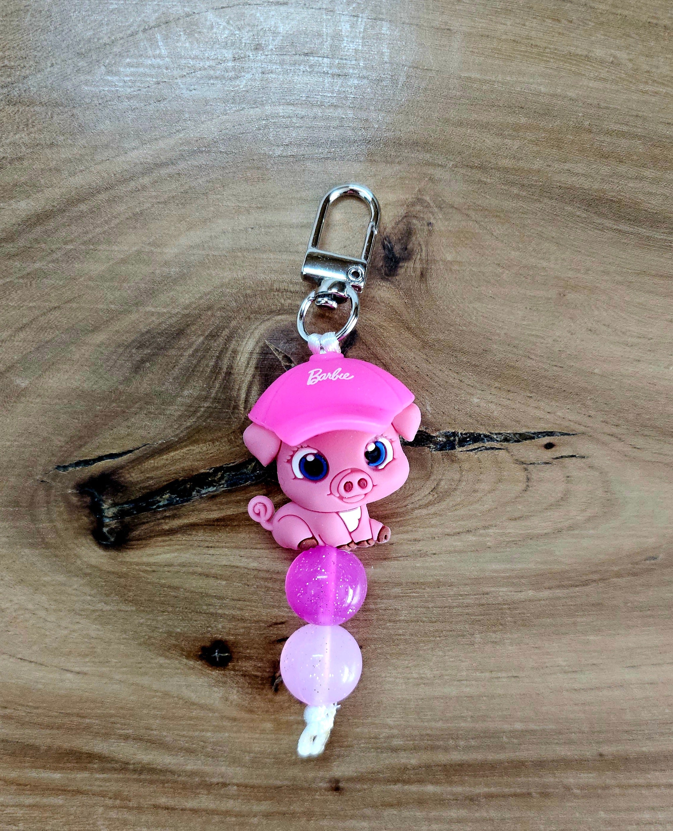 Barbie Pig Kids Zipper Buddy – Wick'd Pebble Beadable Keychains and Gifts